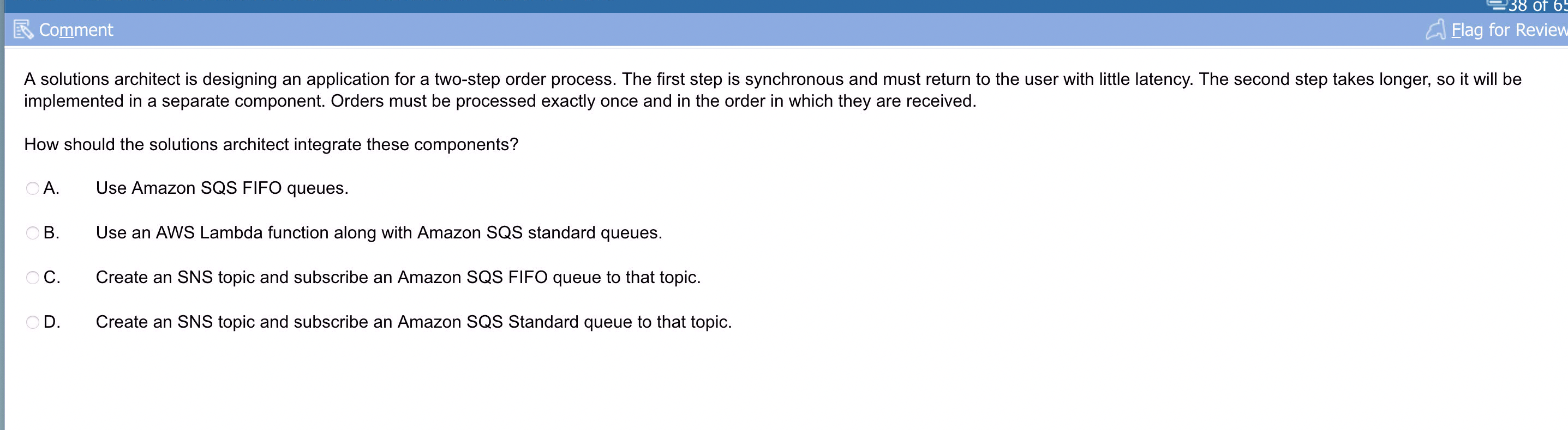 Solved 38 of 65 Comment Flag for Review A solutions | Chegg.com