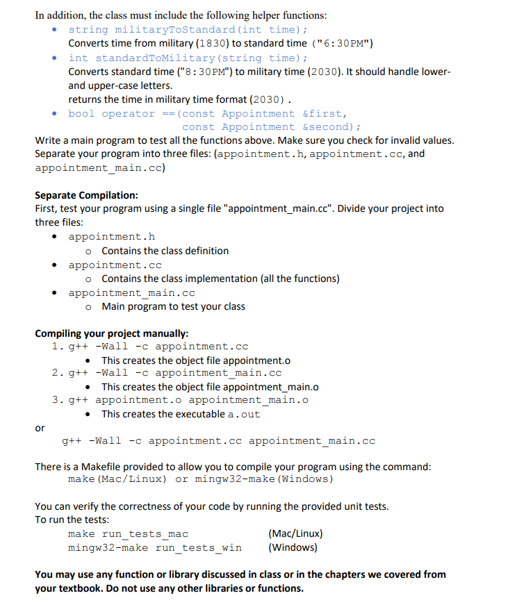 Solved Objective: Work with classes, strings, separate | Chegg.com