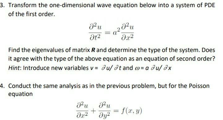 Solved 3. Transform the one-dimensional wave equation below | Chegg.com