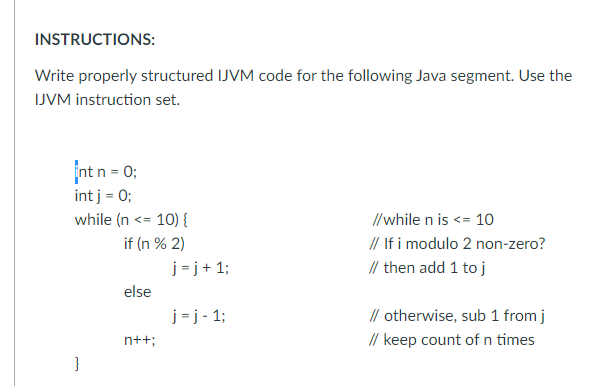 Solved INSTRUCTIONS: Write properly structured IJVM code for | Chegg.com