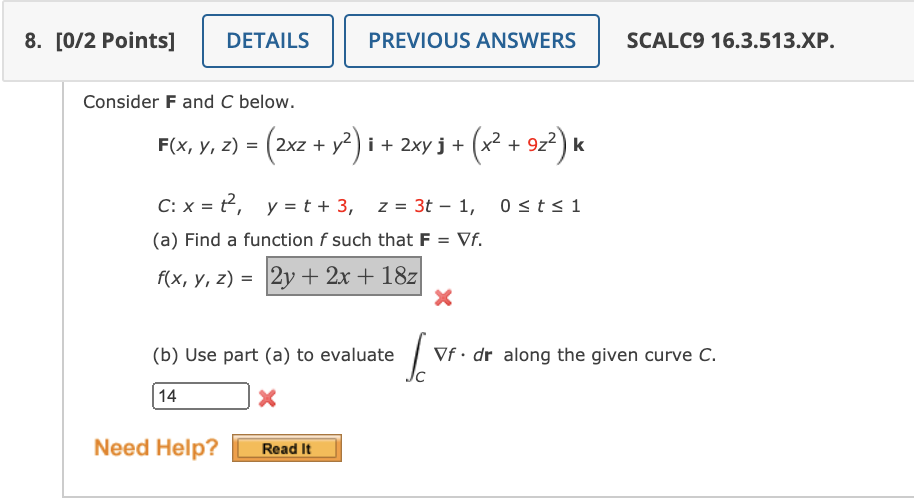 Solved 8. [0/2 Points] DETAILS PREVIOUS ANSWERS SCALC9 | Chegg.com