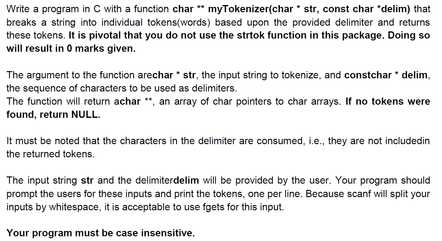 Write a program in C with a function char ∗∗ | Chegg.com