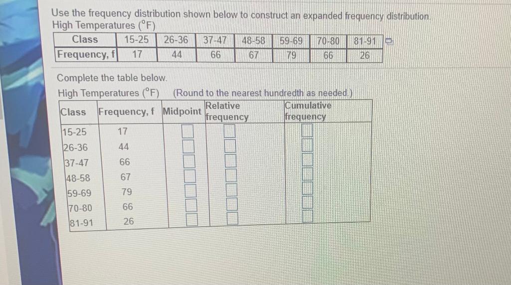 Solved Use the frequency distribution shown below to | Chegg.com
