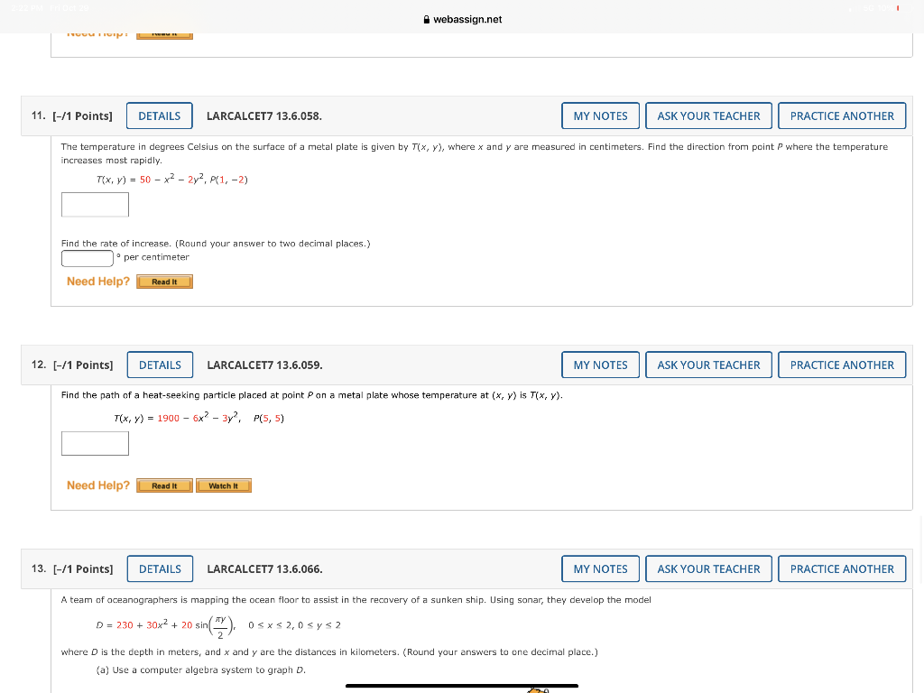 Solved webassign.net VUURIMI 11. [-/1 Points] DETAILS | Chegg.com