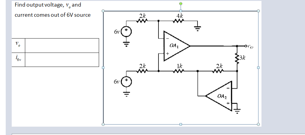 Solved Find output voltage, v, and current comes out of 6V | Chegg.com