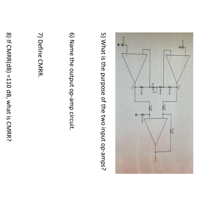 Solved 5) What is the purpose of the two input op-amps? 6) | Chegg.com