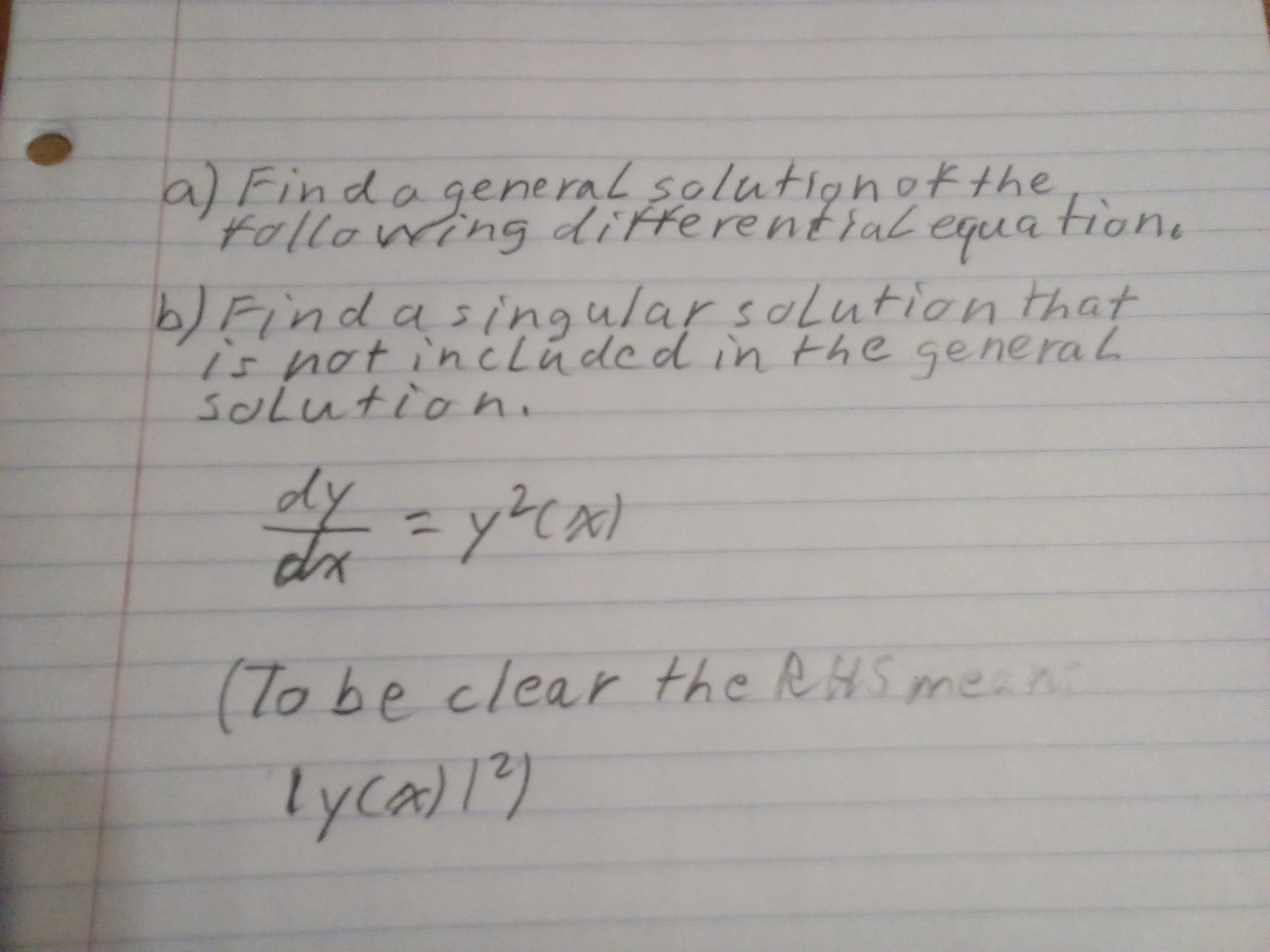 Solved a) ﻿Find a general solutign of thefollowing | Chegg.com