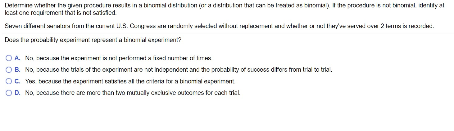 Solved Determine whether the given procedure results in a | Chegg.com