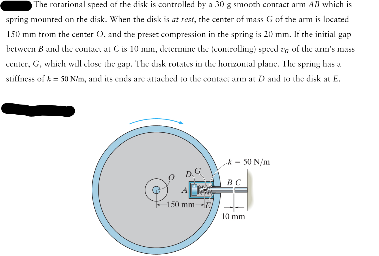 Solved The Rotational Speed Of The Disk Is Controlled By A 