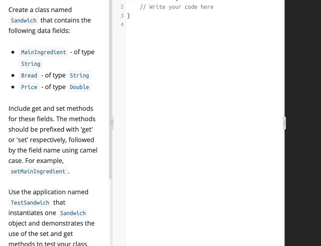 Solved Write Your Code Here 3} Create A Class Named