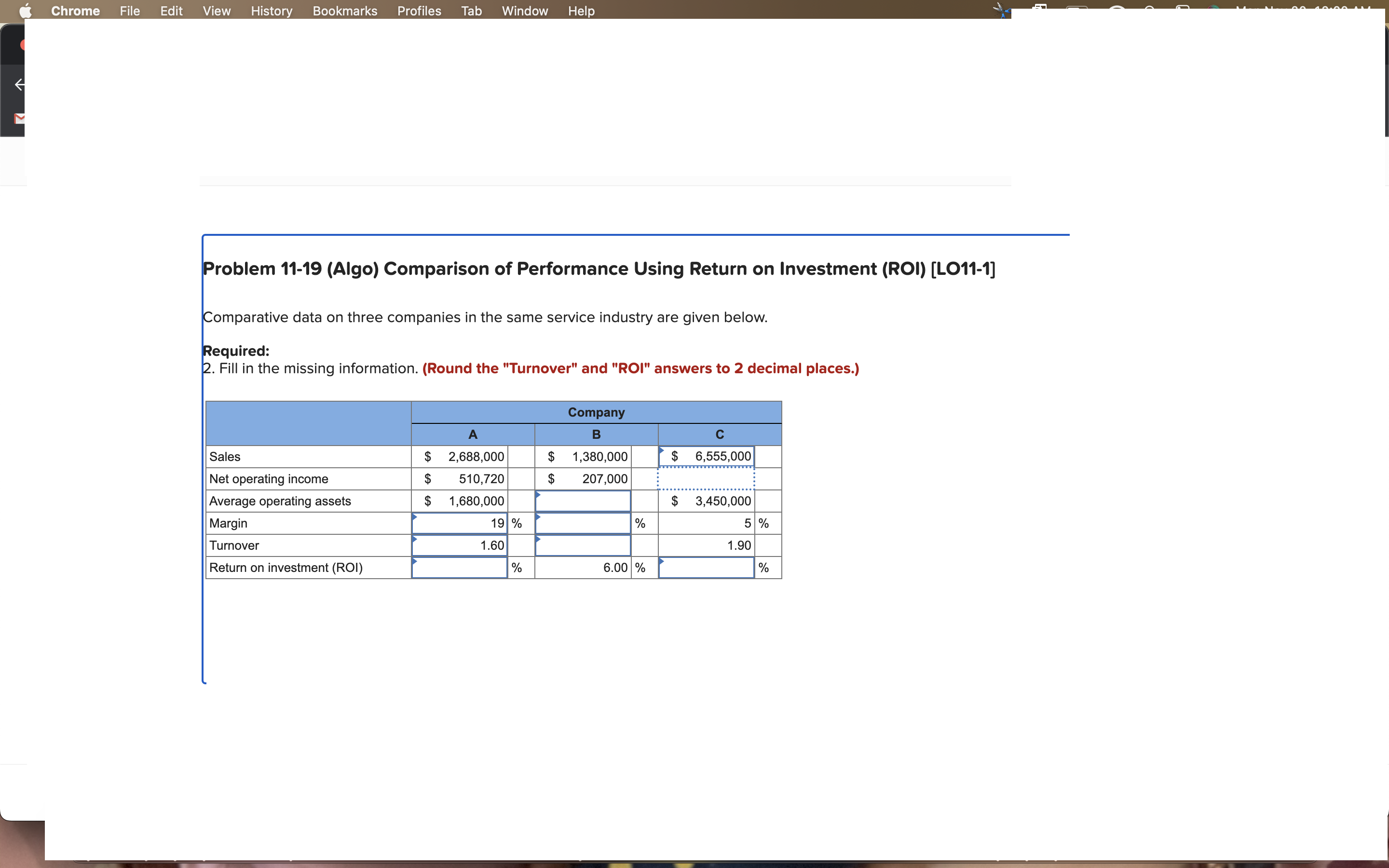 Solved Problem 11-19 (Algo) ﻿Comparison of Performance Using | Chegg.com