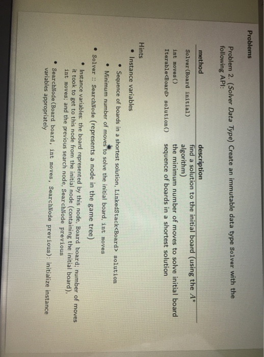 Problems Problem 2. (Solver Data Type) Create an | Chegg.com