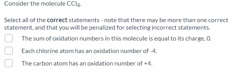 Solved Consider the molecule CCl4. Select all of the correct | Chegg.com