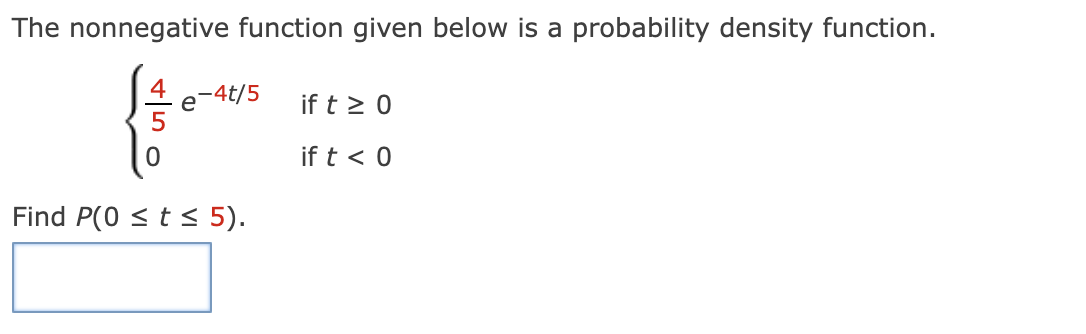 Solved The nonnegative function given below is a probability | Chegg.com