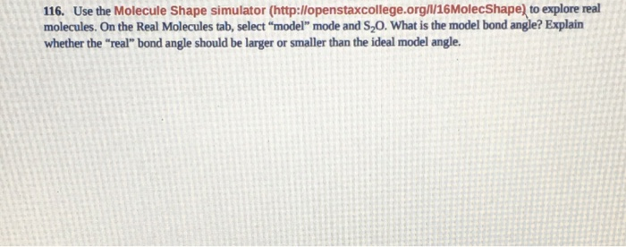Solved 116. Use the Molecule Shape simulator | Chegg.com