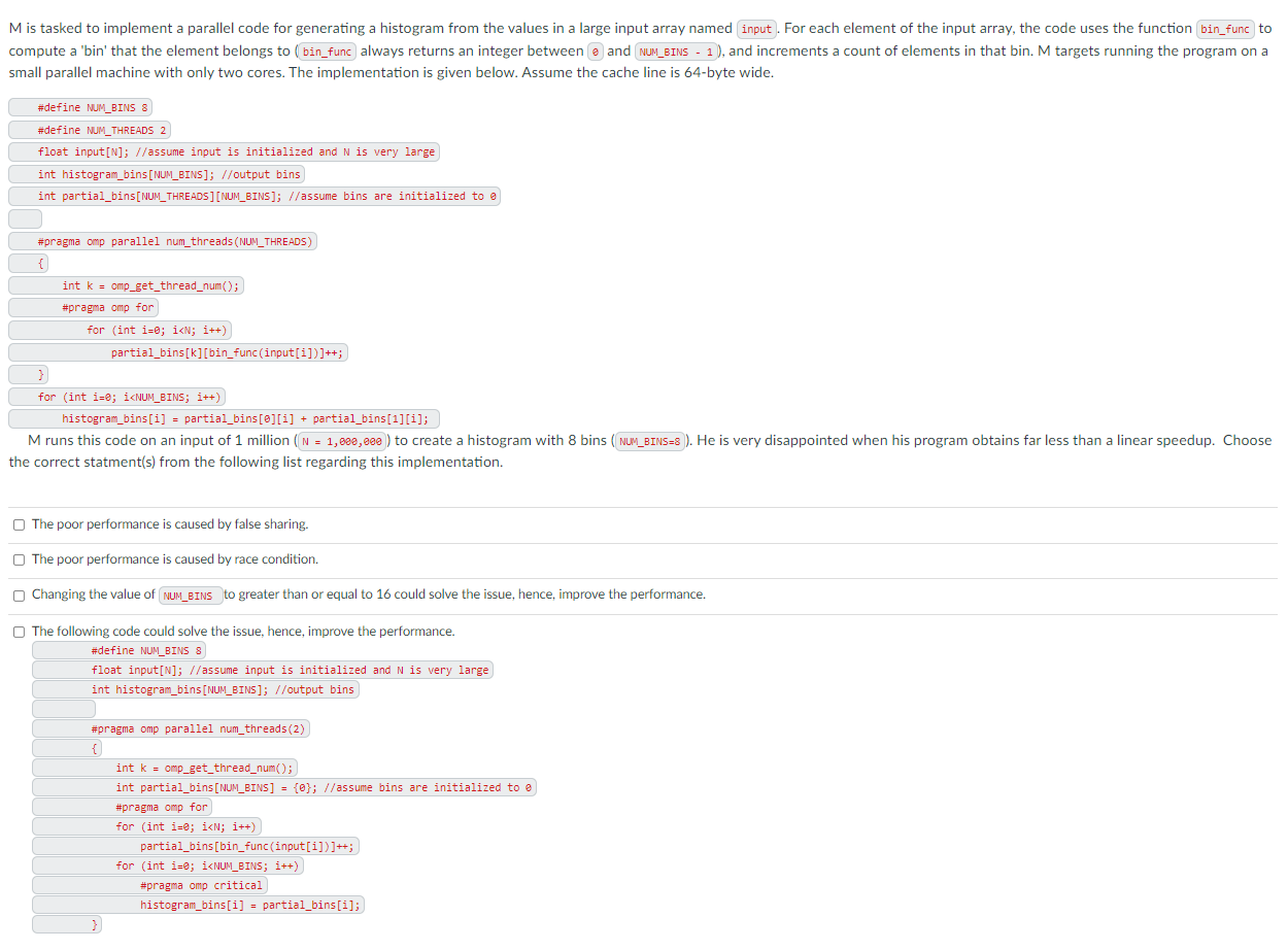 Solved Mis tasked to implement a parallel code for | Chegg.com