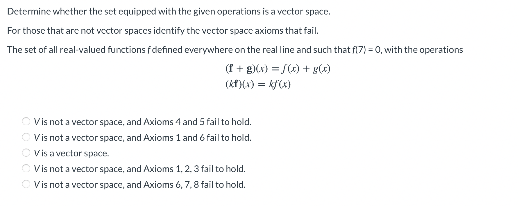 Solved Determine whether the set equipped with the given | Chegg.com
