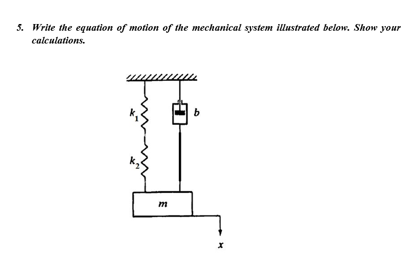 Solved 5. Write the equation of motion of the mechanical | Chegg.com