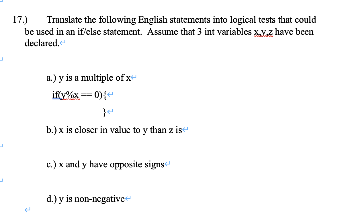 Solved 17.) Translate the following English statements into | Chegg.com