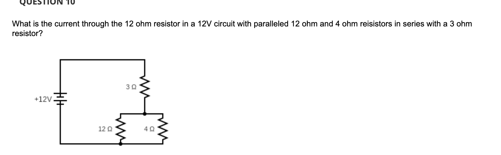 Solved What is the current through the 12 ohm resistor in a | Chegg.com