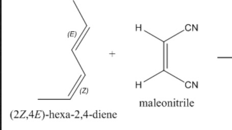 Solved CN CN maleonitrile (2Z,4E)-hexa-2,4-diene | Chegg.com