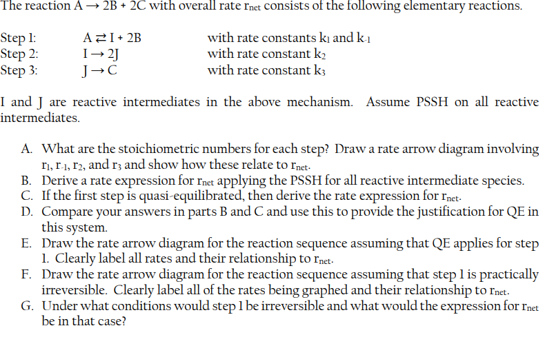 Solved The reaction A→2B+2C with overall rate rnet consists | Chegg.com