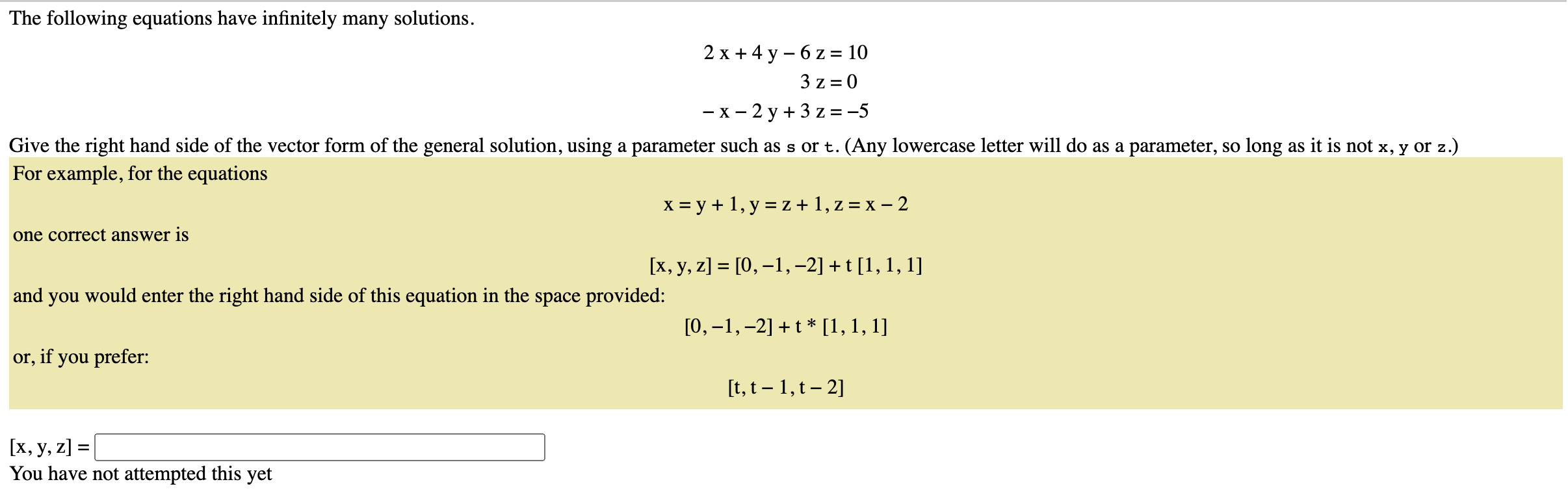 Solved The following equations have infinitely many | Chegg.com