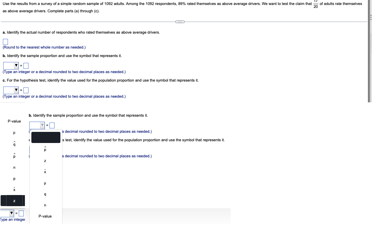 Solved 20 Use the results from a survey of a simple random | Chegg.com