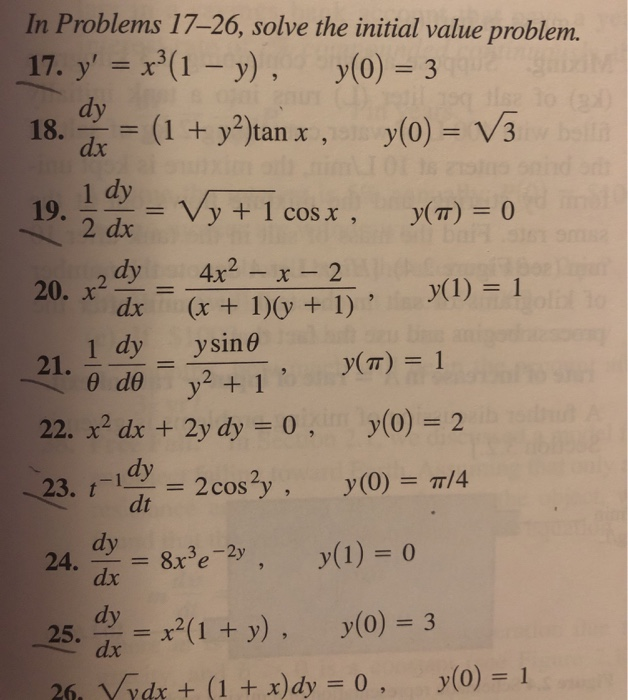 Solved In Problems 17-26, solve the initial value problem. | Chegg.com