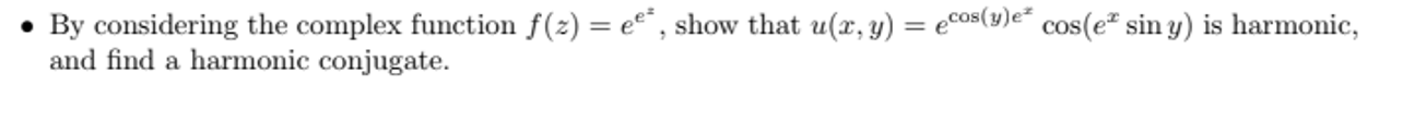 Solved By considering the complex function f(x) = ee", show | Chegg.com