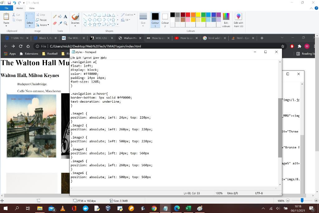 Solved Hi, below is my code for html and css and the current | Chegg.com
