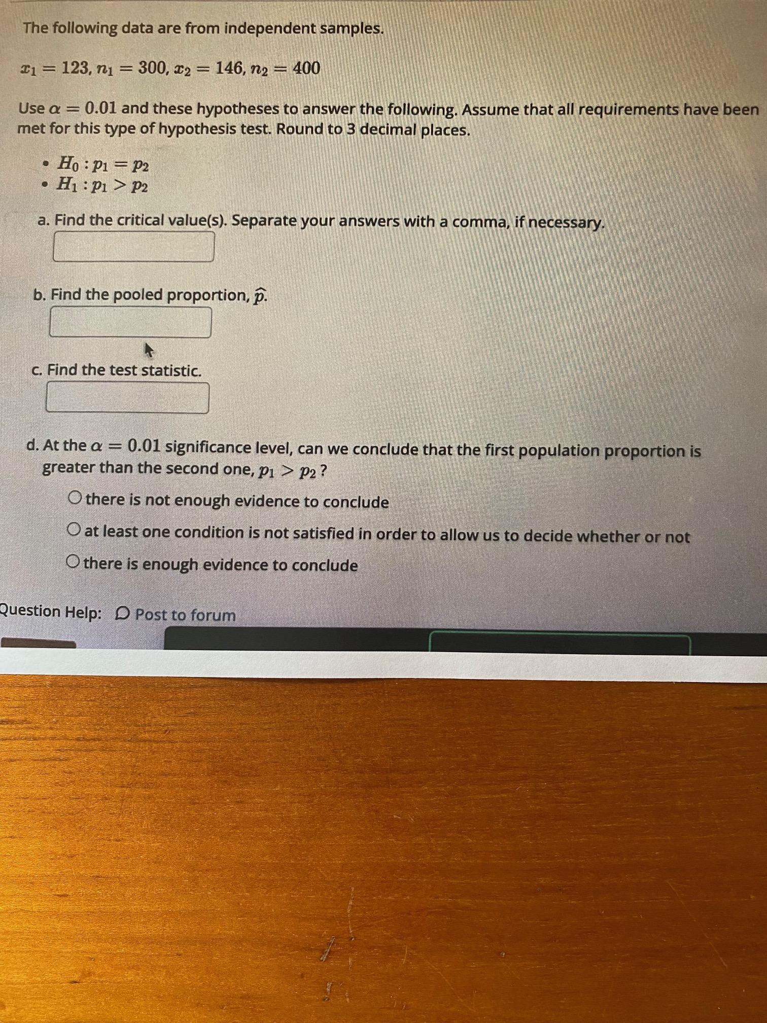 Solved The following data are from independent samples. | Chegg.com