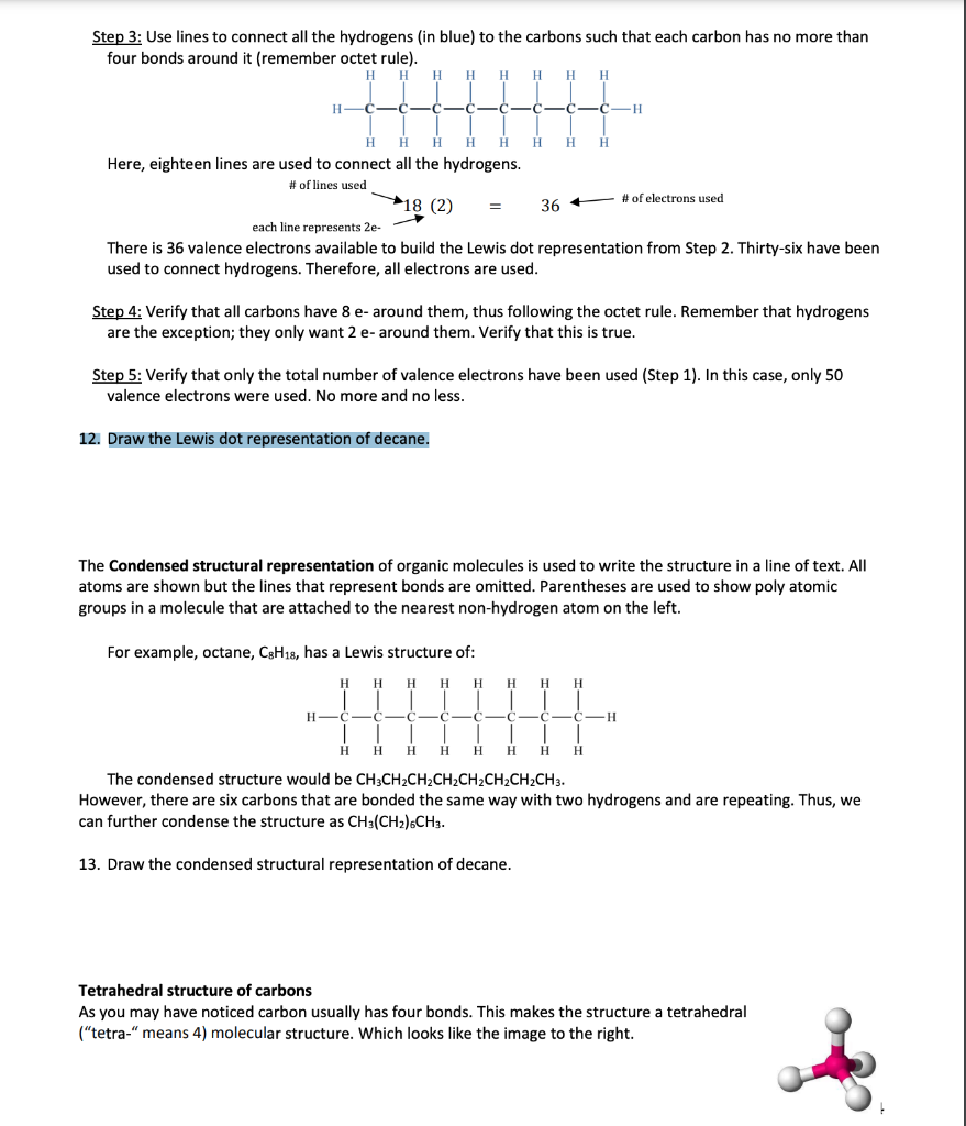 Solved Representations of Organic Molecules: how to draw | Chegg.com