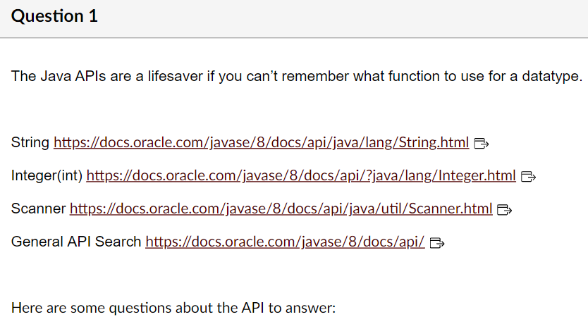 Solved The Java APIs are a lifesaver if you can't remember | Chegg.com
