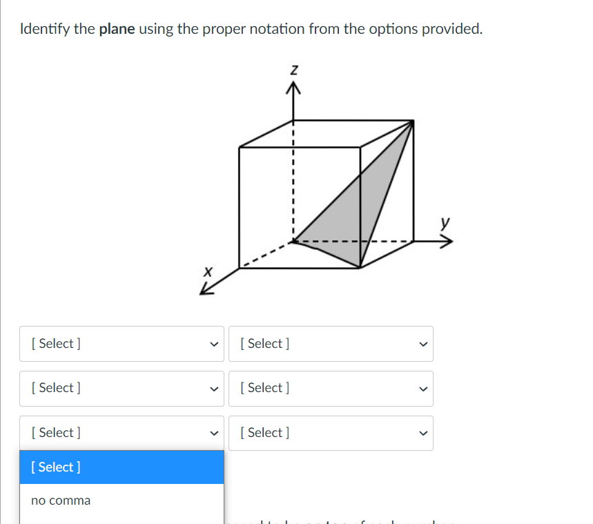Solved Identify the plane using the proper notation from the | Chegg.com