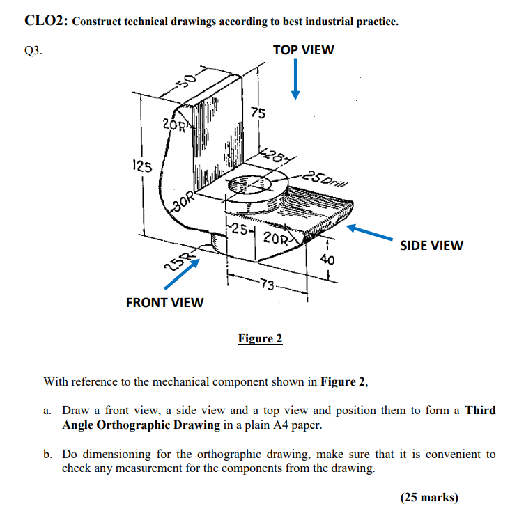Solved Hello, this is Technical drawing subject. Please | Chegg.com