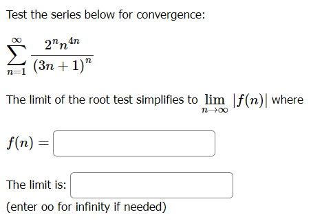 Solved Test the series below for convergence: | Chegg.com