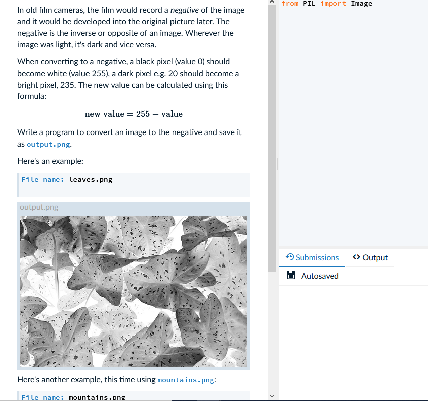Solved from PIL import Image In old film cameras, the film | Chegg.com