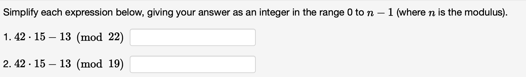 Solved Simplify each expression below, giving your answer as | Chegg.com