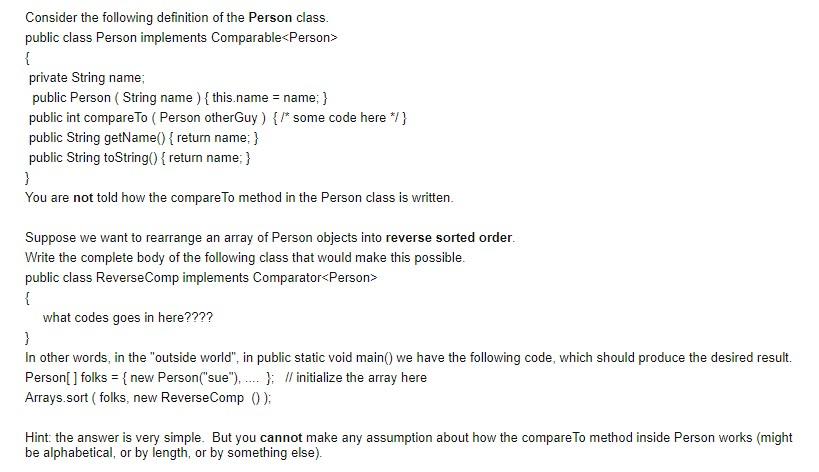 Solved QUESTION 3 Consider the following definition of the | Chegg.com