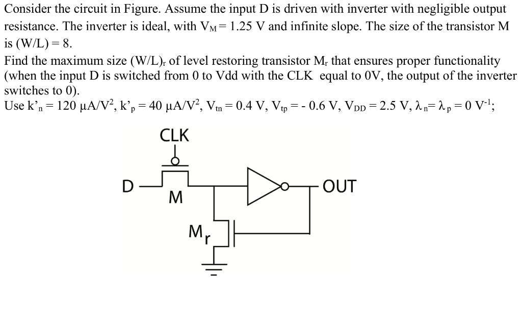 Solved Consider the circuit in Figure. Assume the input D is | Chegg.com