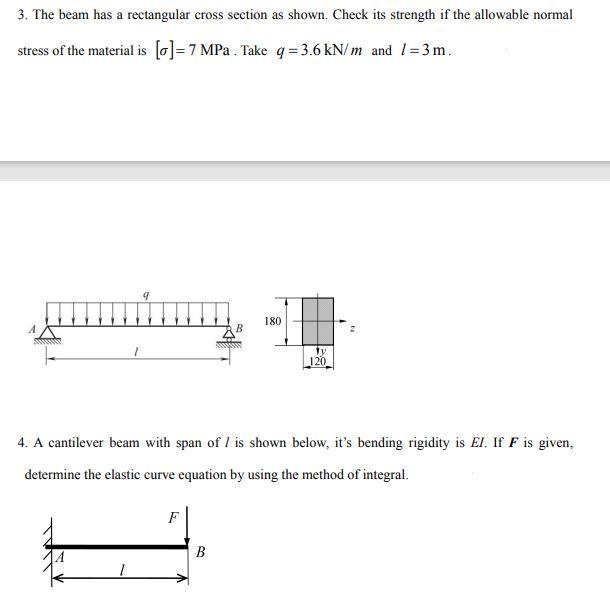 Solved 3. The beam has a rectangular cross section as shown. | Chegg.com