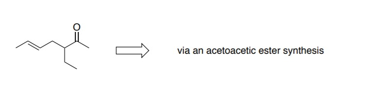 Solved via an acetoacetic ester synthesis | Chegg.com