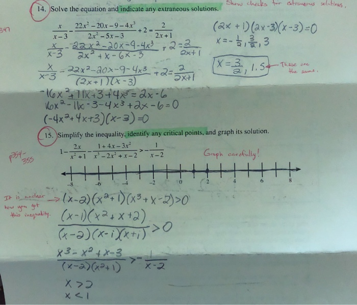 Solved 14. Solve the equation and indicate any extraneous | Chegg.com