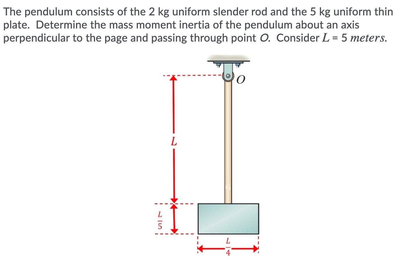 Solved The pendulum consists of the 2 kg uniform slender rod | Chegg.com