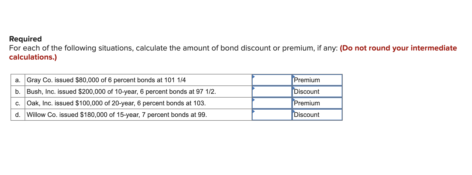 Solved Required For each of the following situations, | Chegg.com