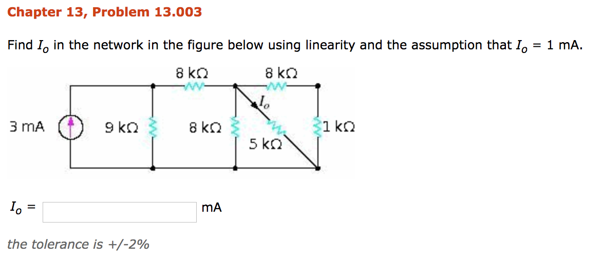 Solved Chapter 13, Problem 13.003 Find I, in the network in | Chegg.com