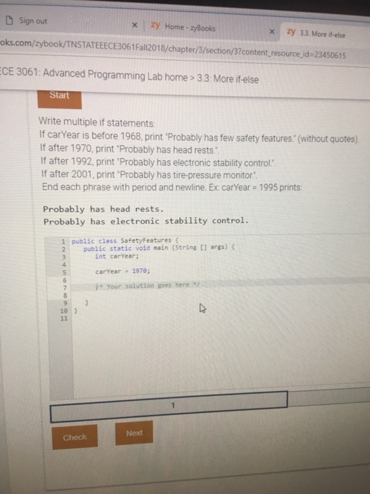 Solved D Sign out x Zy Home - zyBooks | Chegg.com