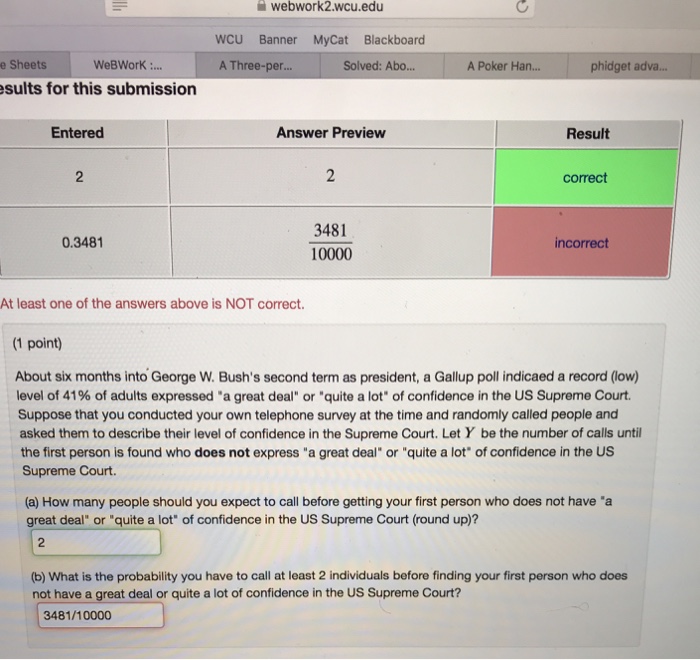 Solved webwork2.wcu.edu WCU Banner MyCat Blackboard e Sheets | Chegg.com