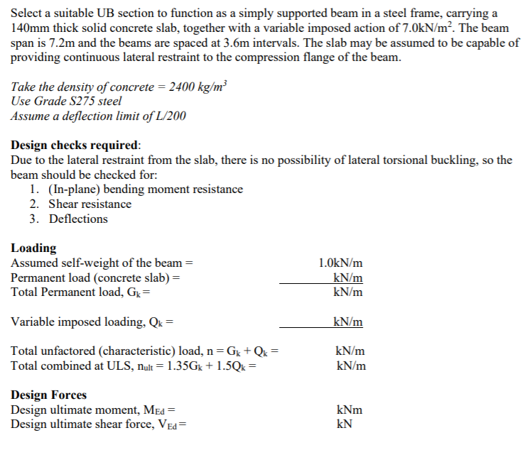 Select a suitable UB section to function as a simply | Chegg.com